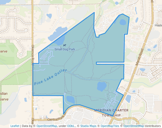 Central Park in Meridian charter Township | Map and Routes