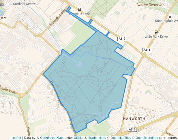 Hanworth Park in London | Map and Routes
