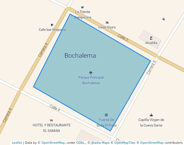 Parque Principal Bochalema in Bochalema | Map and Routes
