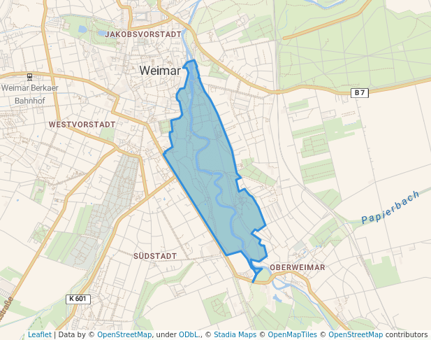 Ilmpark in Weimar | Map and Routes