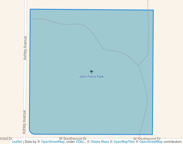 John Ferns Park in Woodland | Map and Routes