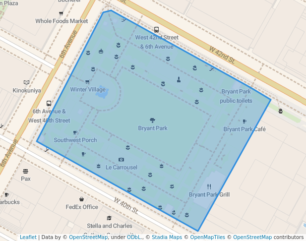 Bryant Park in New York | Map and Routes