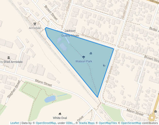 Watson Park in Armidale | Map and Routes