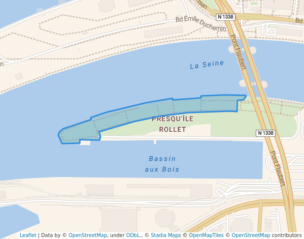 La Presqu'Île Rollet in Rouen | Map and Routes