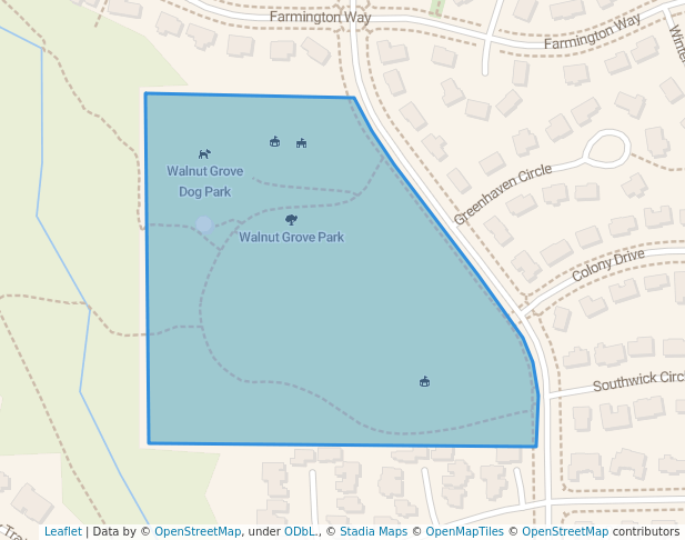Walnut Grove Park in Madison | Map and Routes