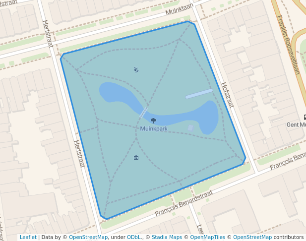 Muinkpark in Gent | Map and Routes