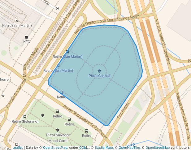 Plaza Canadá in Buenos Aires | Map and Routes