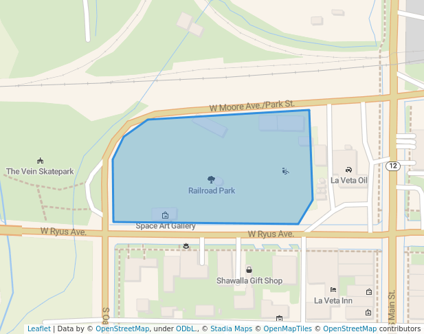 Railroad Park in La Veta | Map and Routes