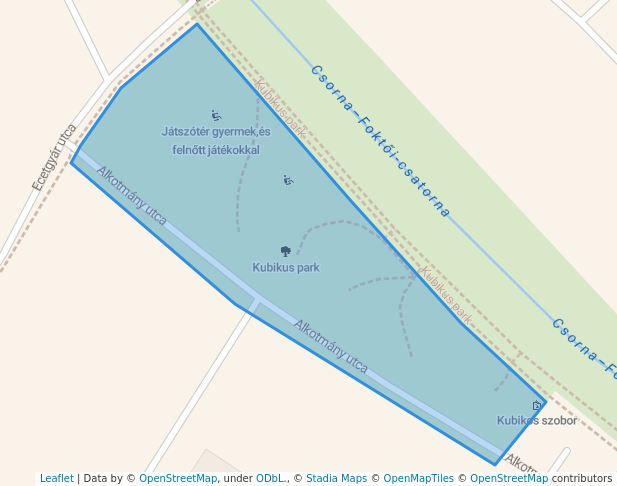 Kubikus park in Kalocsa | Map and Routes