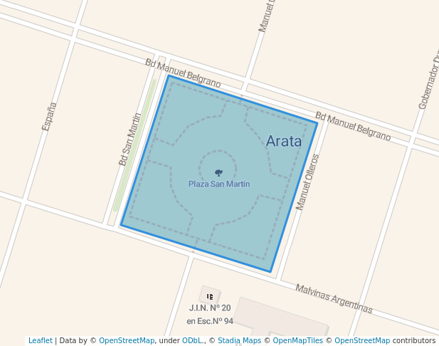 Plaza San Martín in Arata | Map and Routes