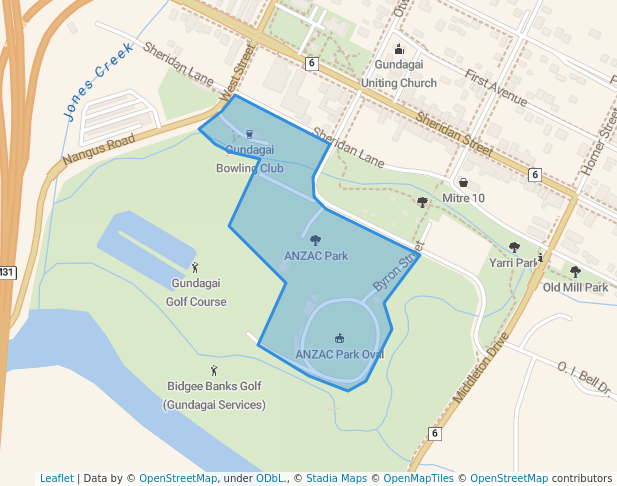 ANZAC Park in Gundagai | Map and Routes