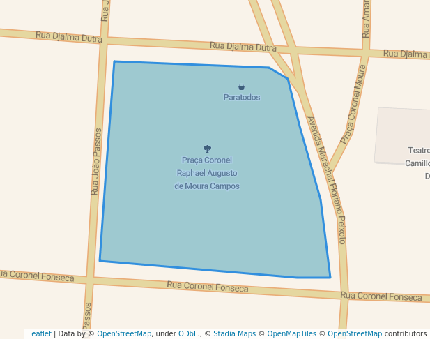 Praça Coronel Raphael Augusto de Moura Campos in Botucatu | Map and Routes