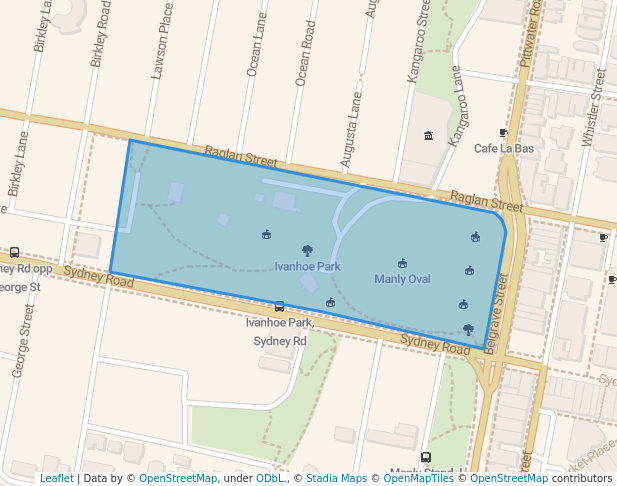 Ivanhoe Park in Manly | Map and Routes