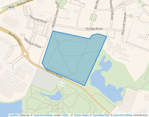 Bedfont Park in Feltham | Map and Routes