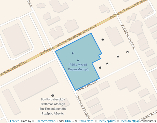 Πάρκο Μυστρά in Elliniko | Map and Routes