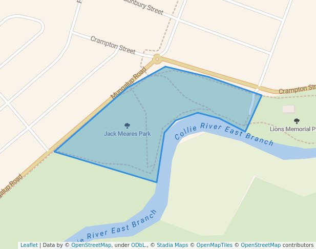 Jack Meares Park in Collie | Map and Routes