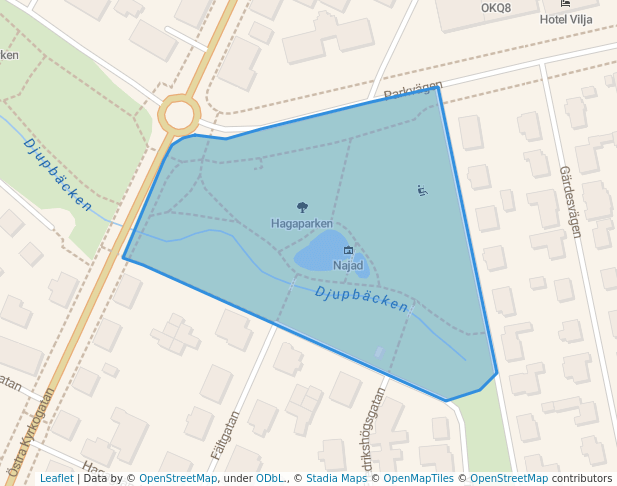 Hagaparken in Umeå | Map and Routes