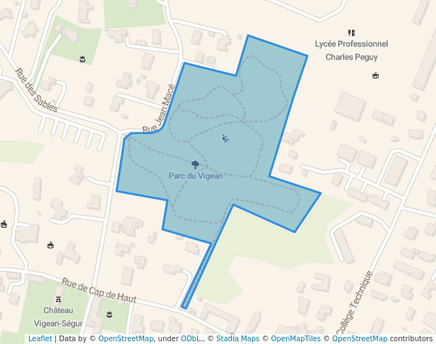 Parc du Vigean in Eysines | Map and Routes