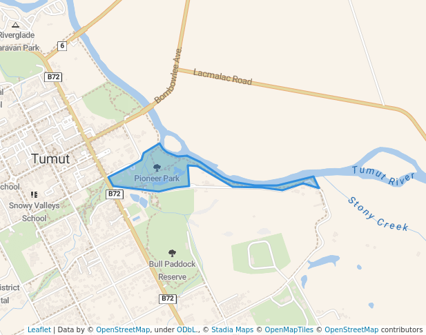 Pioneer Park in Tumut | Map and Routes