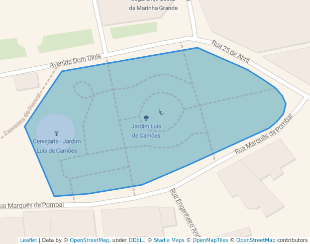 Jardim Luís de Camões in Marinha Grande | Map and Routes