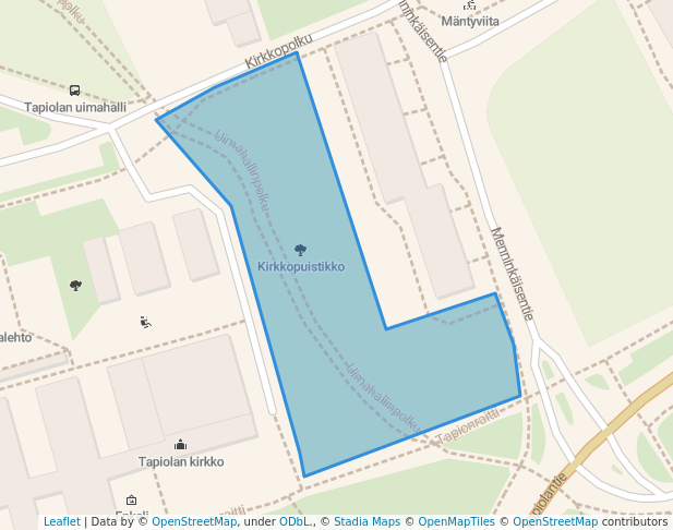 Kirkkopuistikko in Esbo | Map and Routes