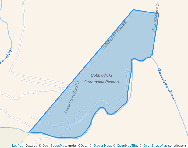 Cobbledicks Streamside Reserve in Mount Cottrell | Map and Routes