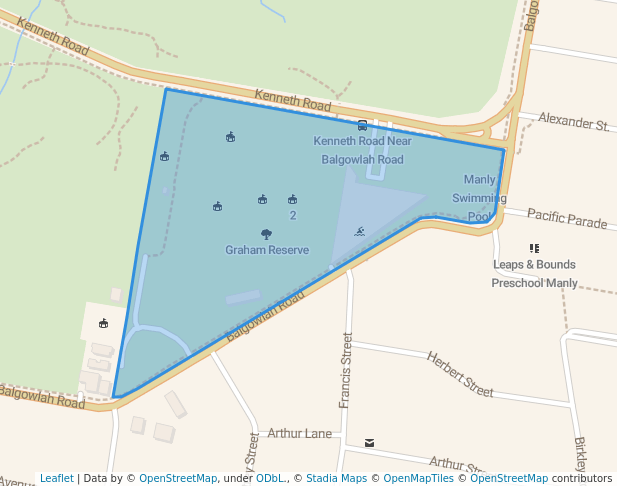 Graham Reserve in Fairlight | Map and Routes