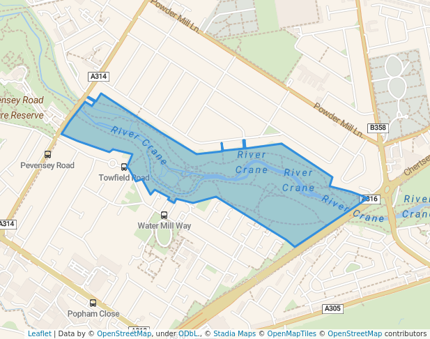 Crane Park in Twickenham | Map and Routes