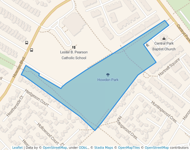 Howden Park in Brampton | Map and Routes