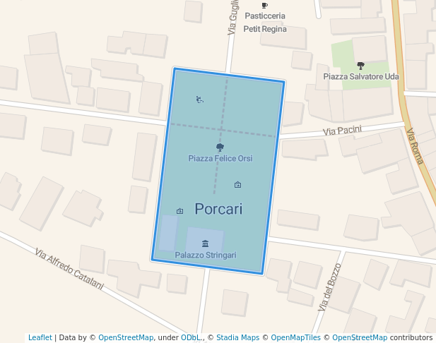 Piazza Felice Orsi in Porcari | Map and Routes