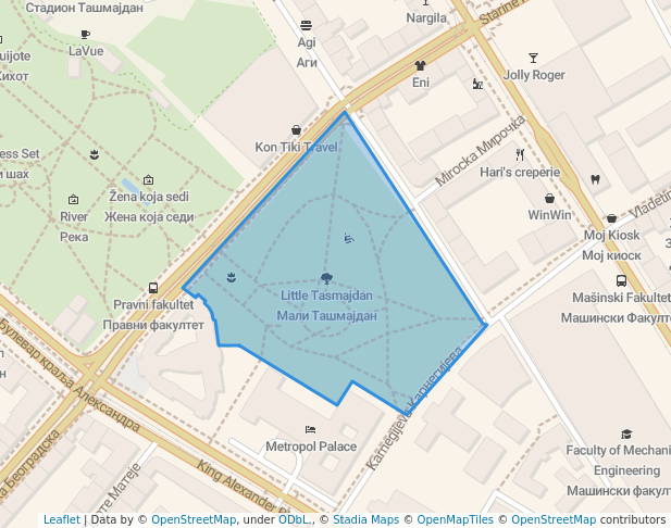 Little Tasmajdan in Beograd | Map and Routes