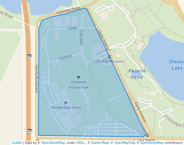 Cheyenne Frontier Park in Cheyenne | Map and Routes