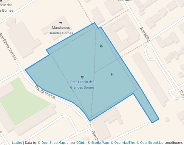 Parc Urbain des Grandes Bornes in Goussainville | Map and Routes