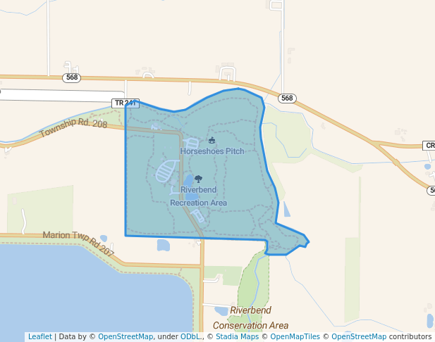Riverbend Recreation Area in Findlay | Map and Routes