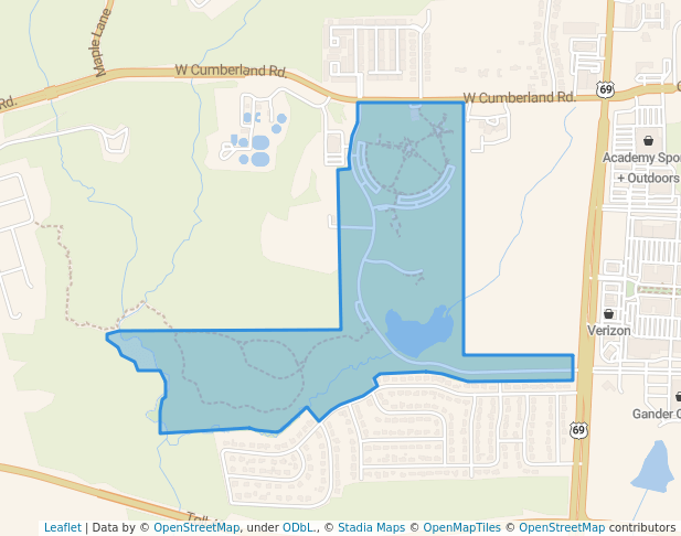 Faulkner Park in Tyler | Map and Routes