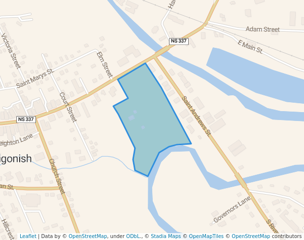 Columbus Field in Antigonish | Map and Routes