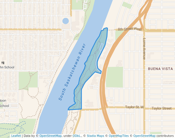 Gabrial Dumont Park in Saskatoon | Map and Routes