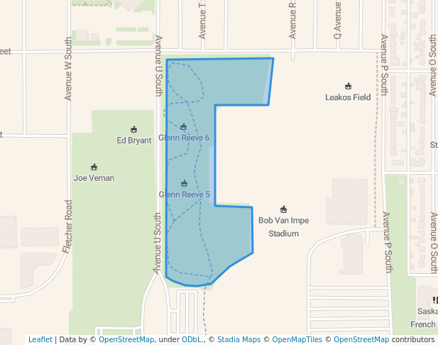 Glenn Reeve Fields in Saskatoon | Map and Routes