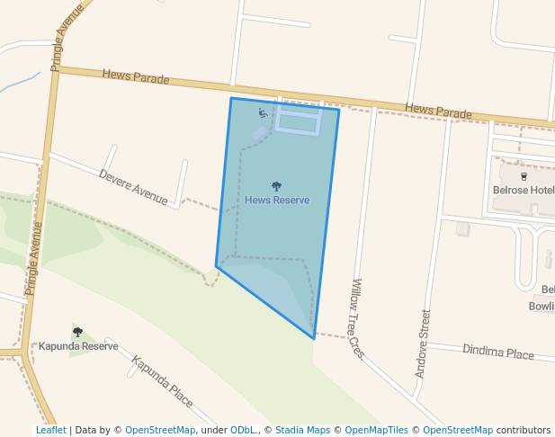 Hews Reserve in Belrose | Map and Routes