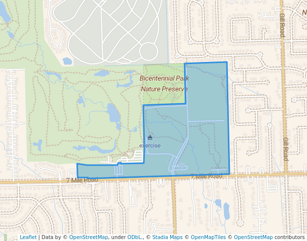Bicentennial Park in Livonia | Map and Routes