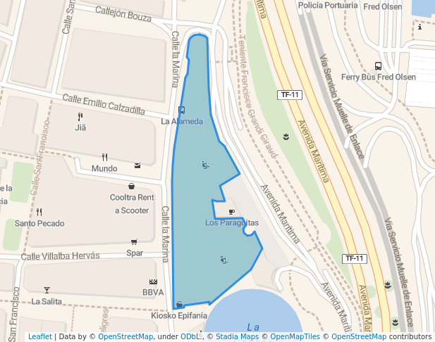 Alameda del Duque de Santa Elena in Santa Cruz de Tenerife | Map and Routes
