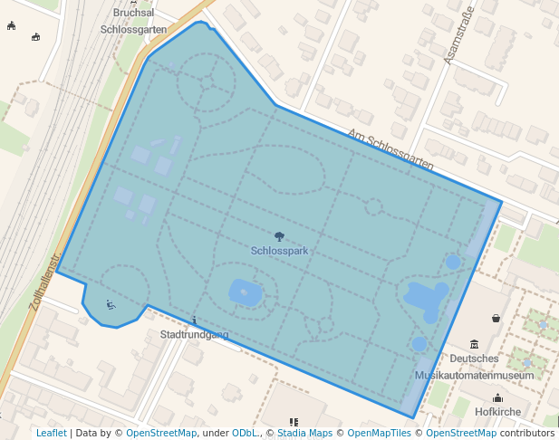 Schlosspark in Bruchsal | Map and Routes