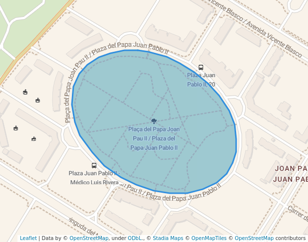 plaza papa Juan Pablo II in Alacant | Map and Routes