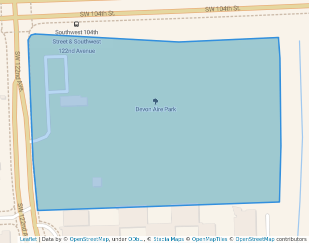 Devon Aire Park in Miami | Map and Routes