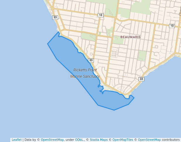 Ricketts Point Marine Sanctuary in Beaumaris | Map and Routes