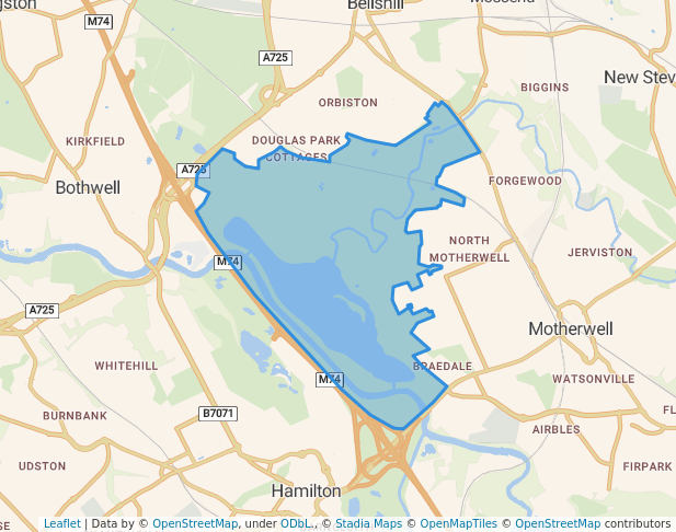 Strathclyde Country Park in Bellshill | Map and Routes