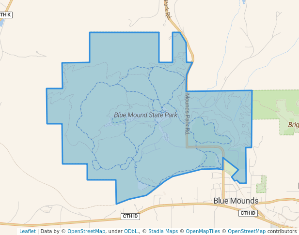 Blue Mound State Park in Blue Mounds | Map and Routes