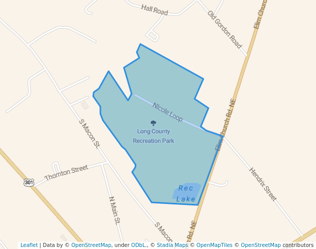 Long County Recreation Park in Ludowici | Map and Routes