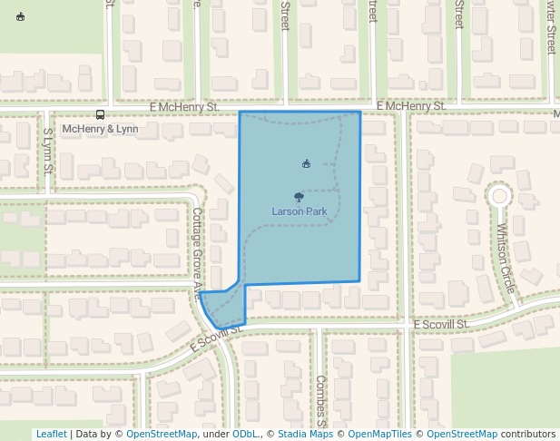 Larson Park in Urbana | Map and Routes