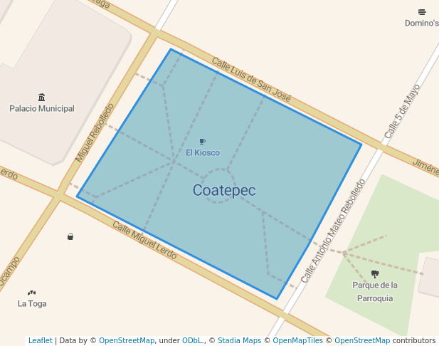 Parque Miguel Hidalgo in Coatepec | Map and Routes